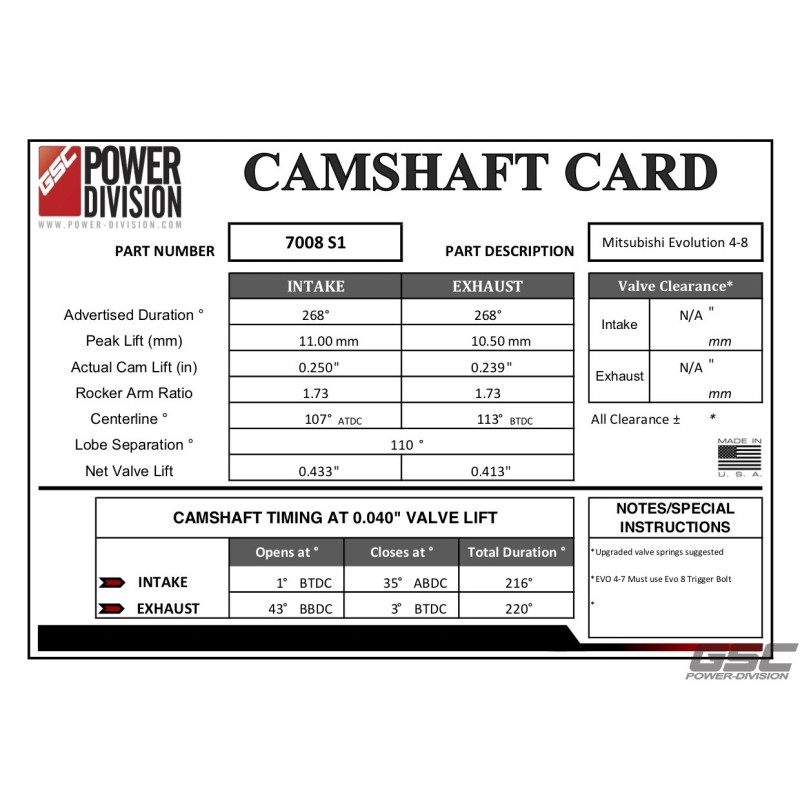 AAC Gsc Stage 1 pour Lancer Evolution 4 à 8 - GL RACING SHOP