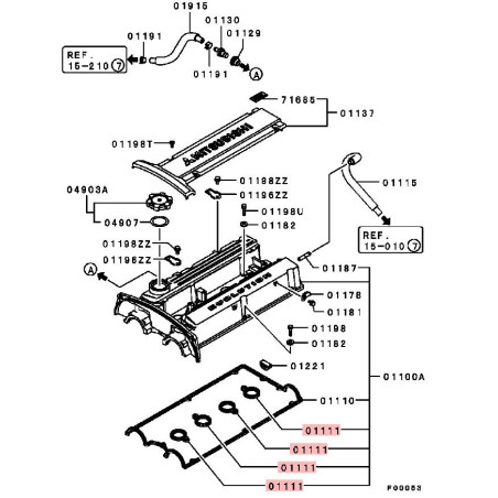 Joint puit de bougie OEM pour Mitsubishi Lancer Evo 4 à 8